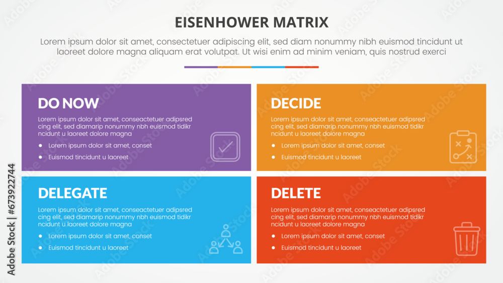 eisenhower matrix template infographic concept for slide presentation ...