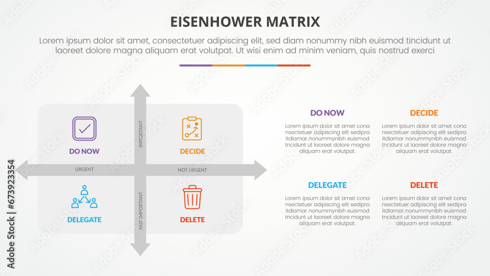 eisenhower matrix template infographic concept for slide presentation ...