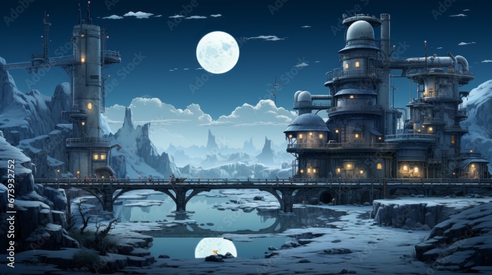 futuristic 2d platformer background Stock Illustration | Adobe Stock