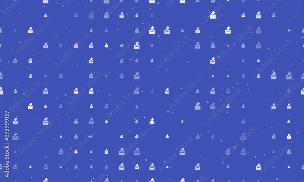 Seamless background pattern of evenly spaced white vote symbols of ...