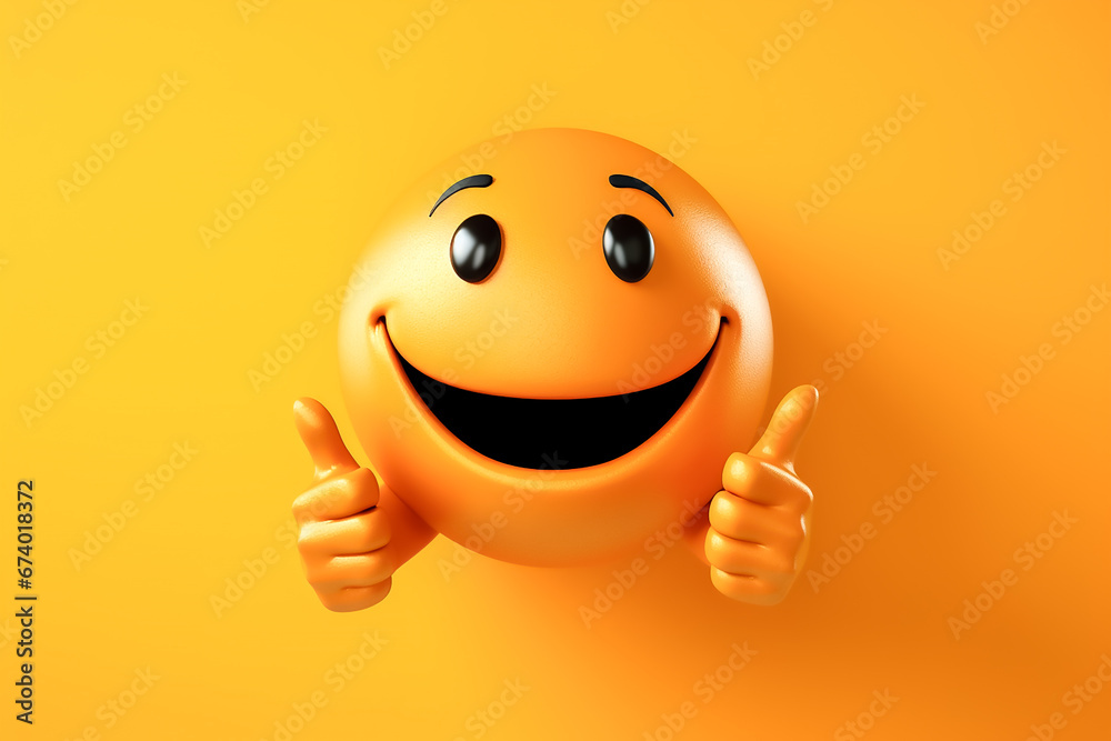 Smiley Daumen hoch KI Stock Illustration | Adobe Stock