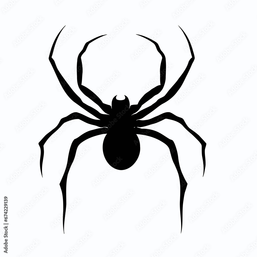 Vector Silhouette of Spider, Creepy Spider Illustration for Arachnid ... Vector Silhouette of Spider, Creepy Spider Illustration for Arachnid ...