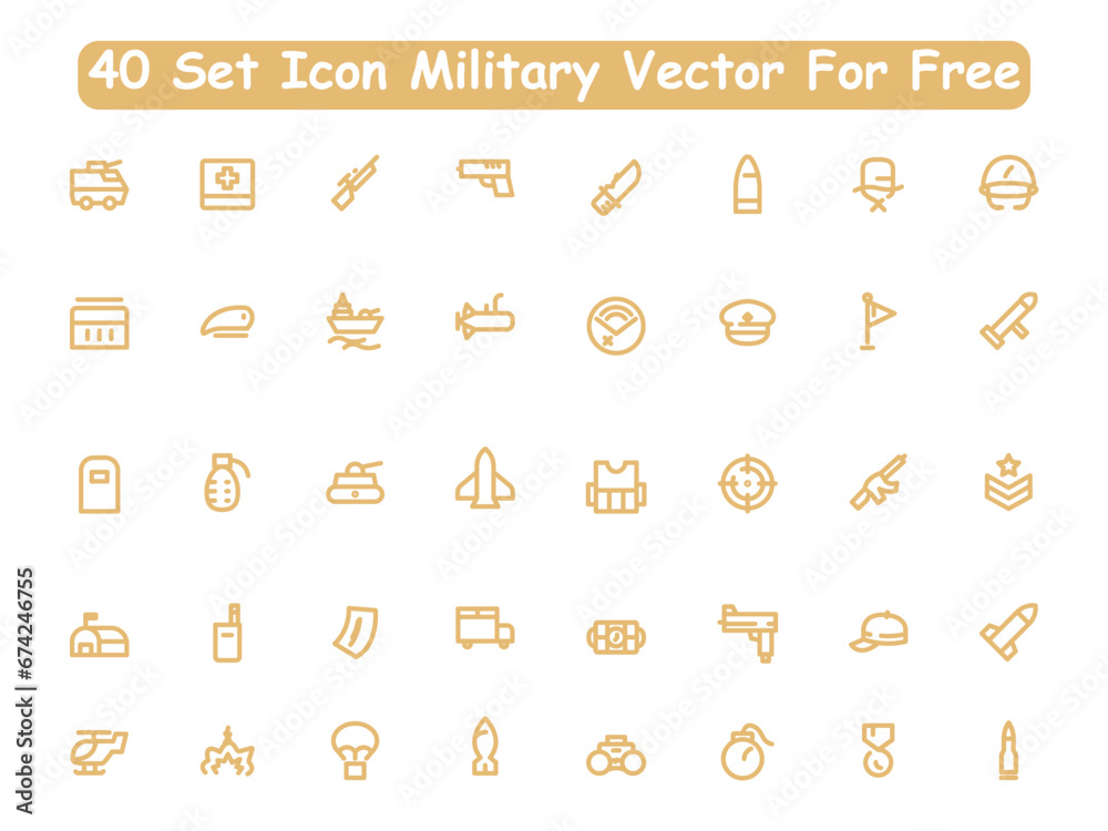military icon set. vector military icons can be changed. A set of ...