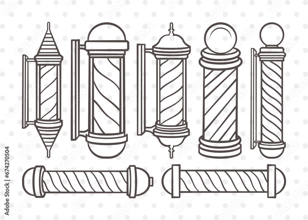Vector de Stock Barbers Pole Clipart SVG Cut File | Barber Svg ...