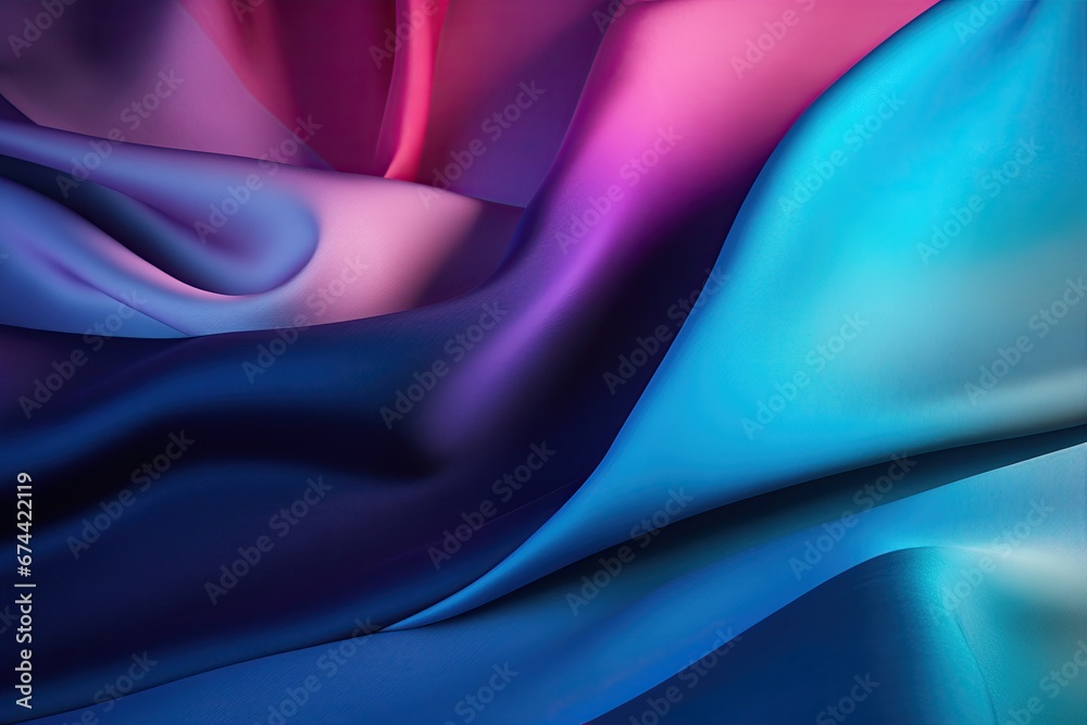 Purple, blue, indigo, pink color gradient. Fabrics, textile, satin ...