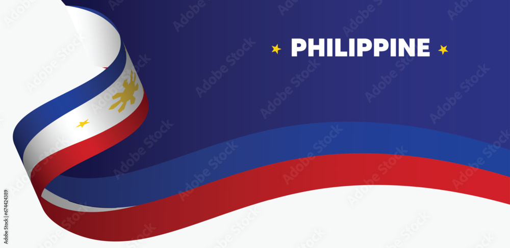 Philippine flag ribbon background for independence day election poster ...