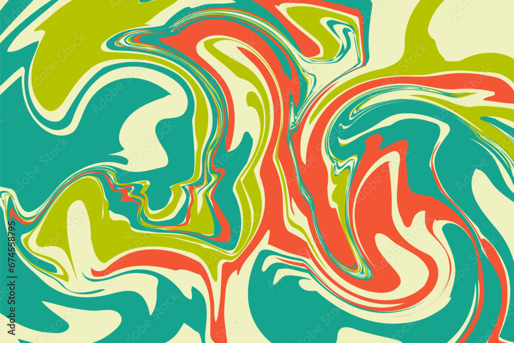 Psychedelic swirl acid wave rainbow line backgrounds in 1970s 1960s ...