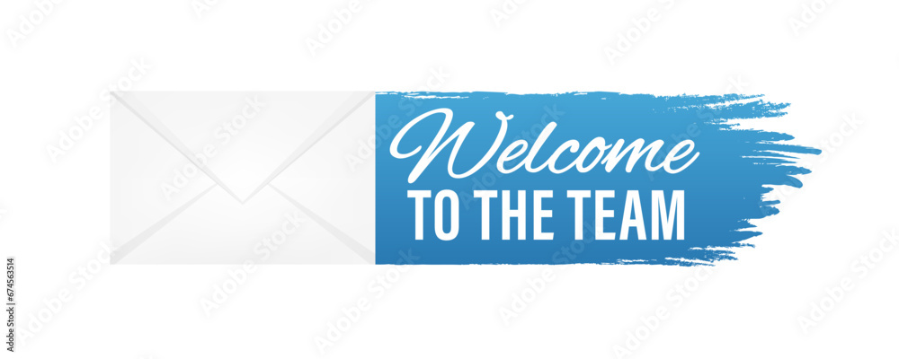Welcome team for banner design. Business communication. Cartoon font ...