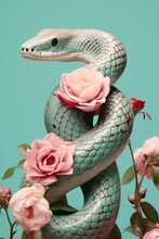 Pink Roses And Snake Free Stock Photo - Public Domain Pictures