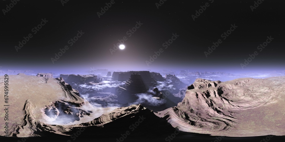 Panorama of the surface of Venus, HDRI, environment map , Round ...