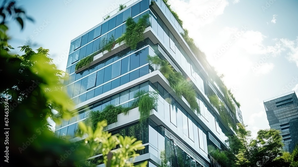 Eco-friendly building modern city sustainable glass building Ecology ...