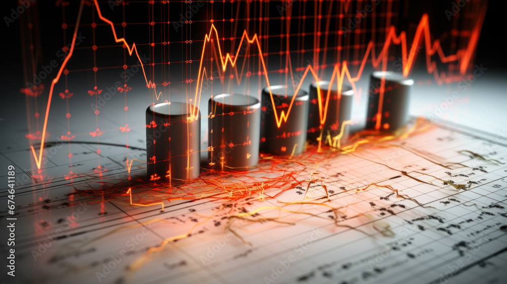 Seismograph and earthquake. The seismograph shows a projection of the ...