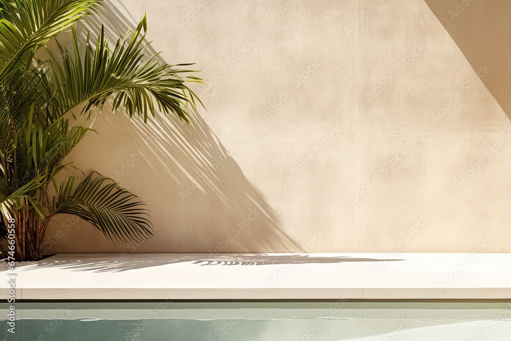 Abstract aesthetic summer background - pool water and concrete wall ...