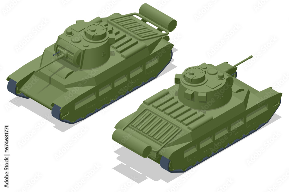Isometric United Kingdom Tank, Infantry Tank Mk.II Matilda II ...