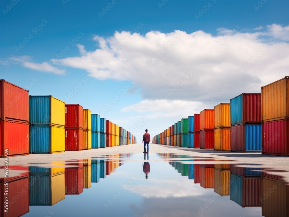 Transportation Logistics of international container cargo shipping ...