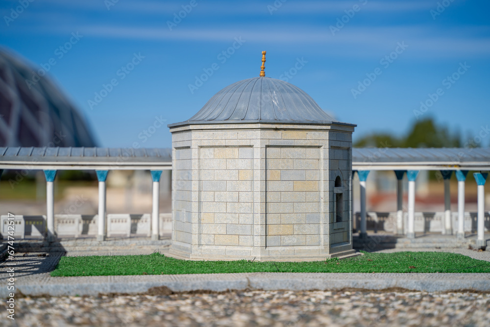 Tomb of Gul Baba miniature in Esminyaturk park. Gul Baba's tomb in ...