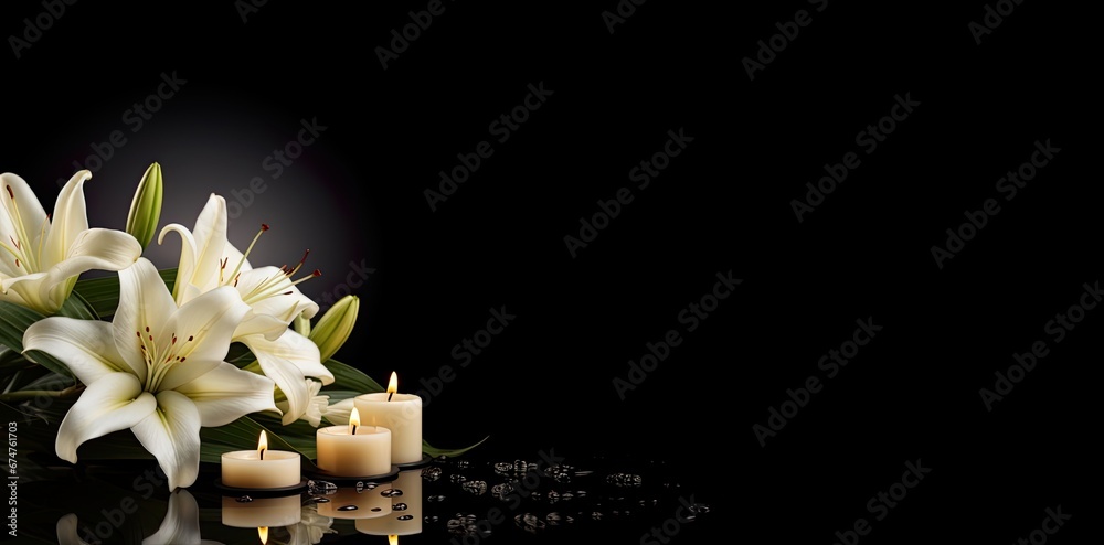 Condolence, grieving card, loss, funerals, support. Elegant white rose ...