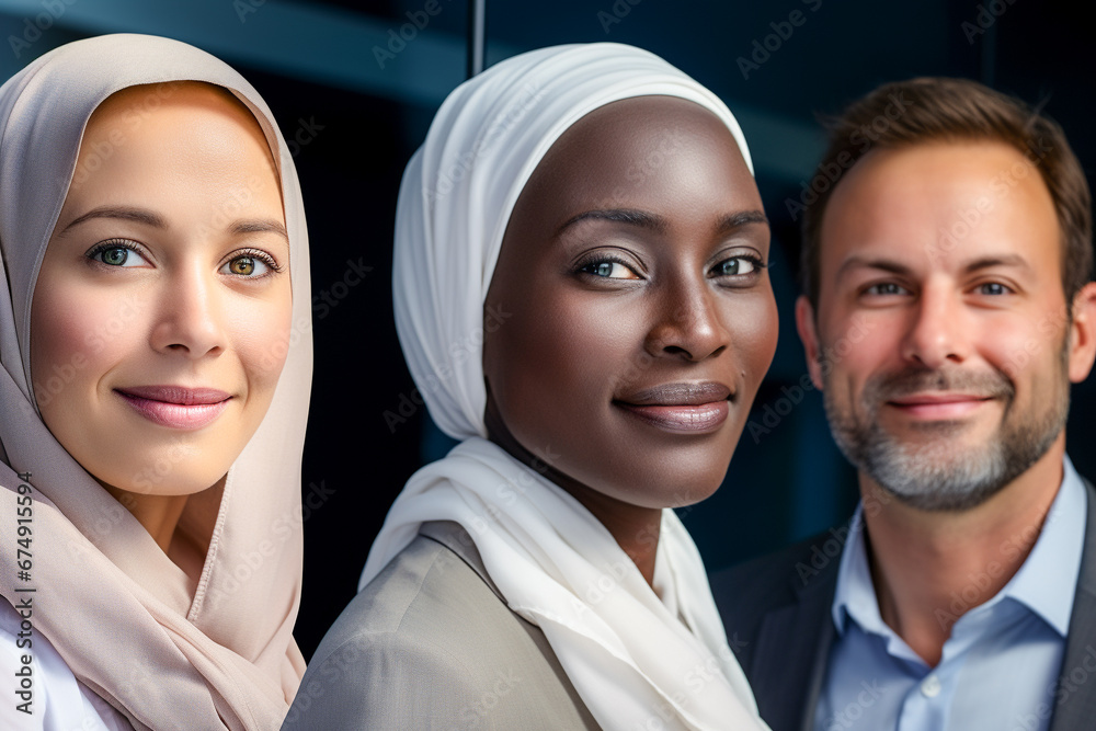 Hermosa diversidad de razas y etnias en el trabajo. Personas de ...