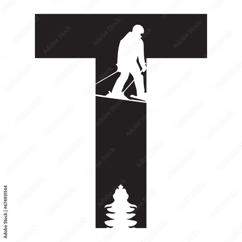 Skiing font alphabet SVG png, ski svg png, skiing svg png, ski font ...