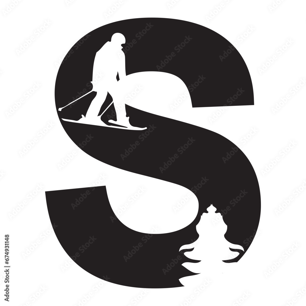 Skiing font alphabet SVG png, ski svg png, skiing svg png, ski font ...