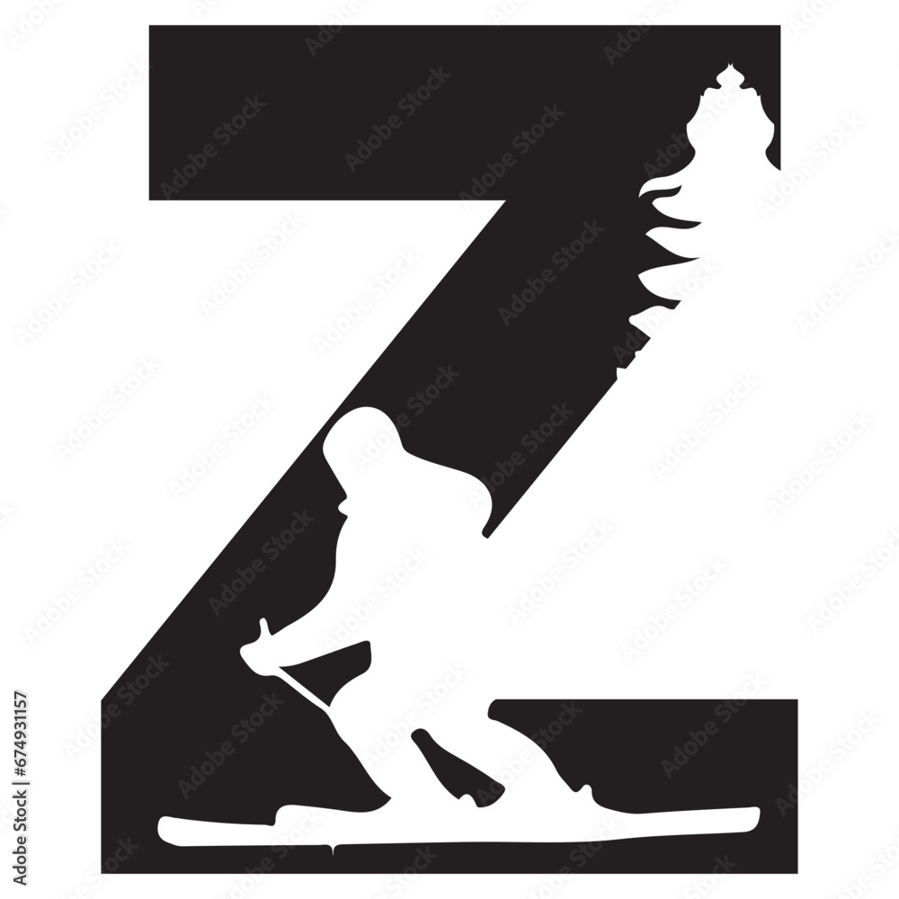 Vetor Skiing font alphabet SVG png, ski svg png, skiing svg png, ski ...