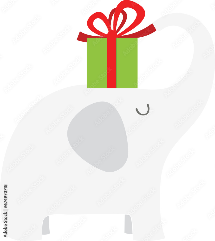 Christmas, White Elephant Gift Stock Vector | Adobe Stock