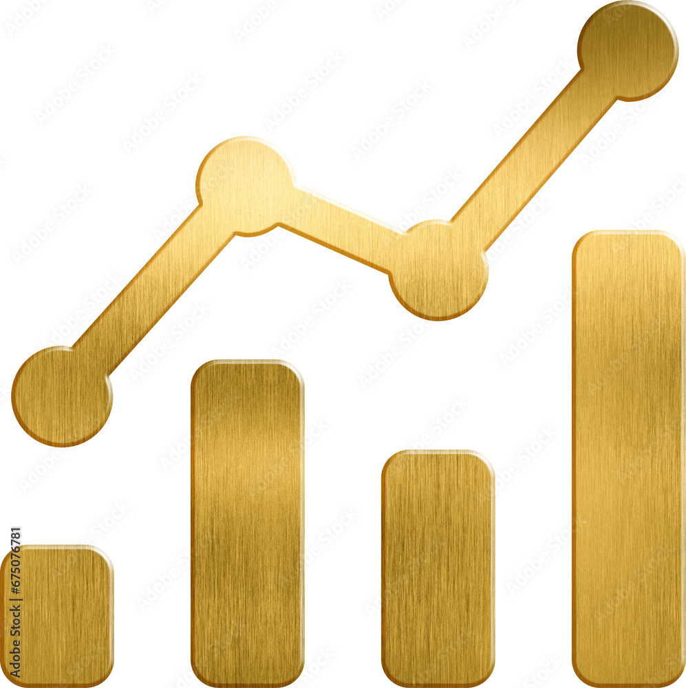 Ilustración de Stock Golden icon histogram gradient infographic ...