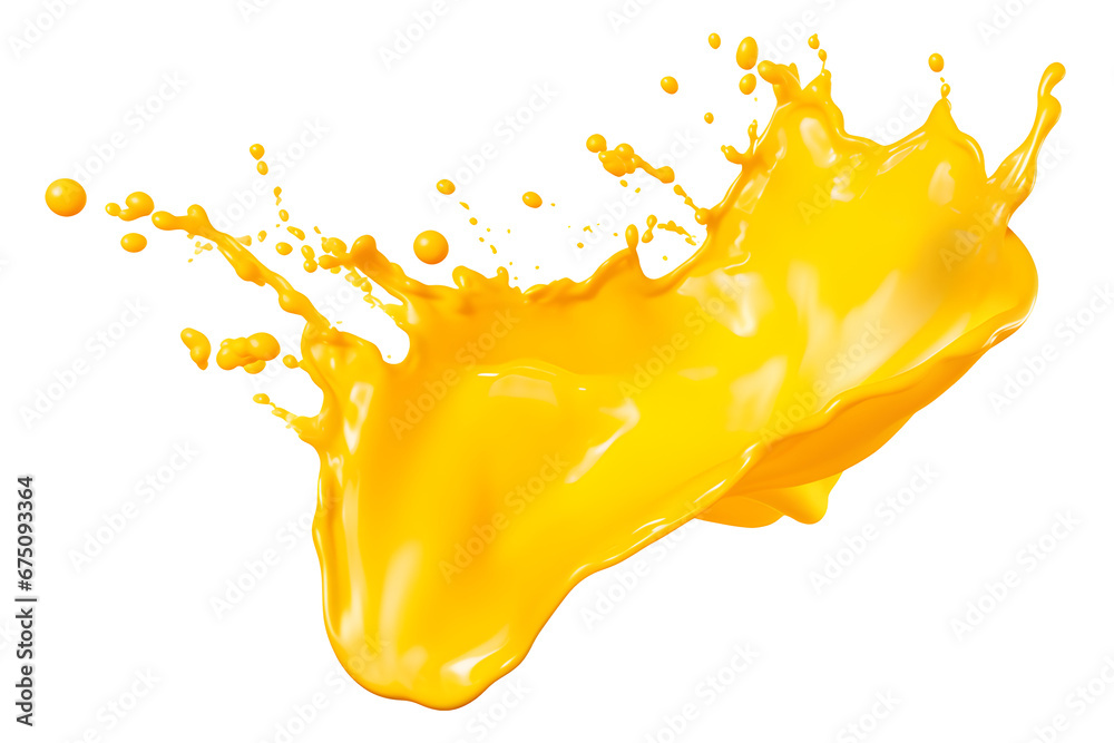 yellow paint splash isolated on transparent background - splashing effect design element PNG ...