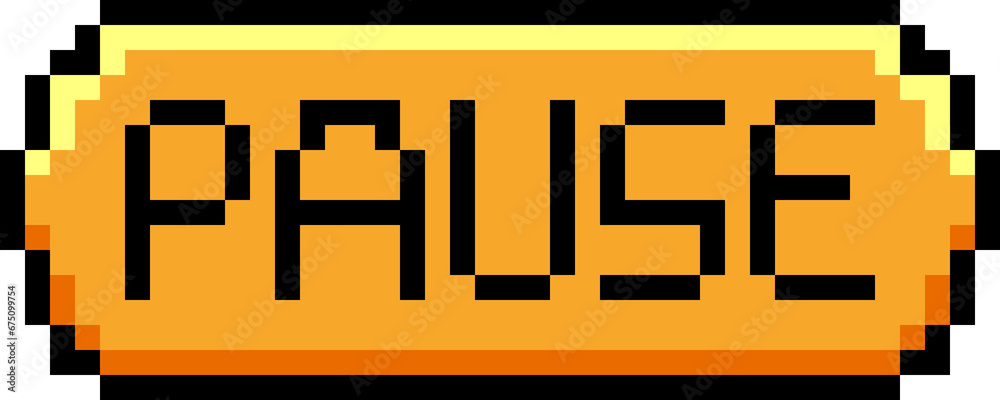 Pixel art pause button Stock Illustration | Adobe Stock
