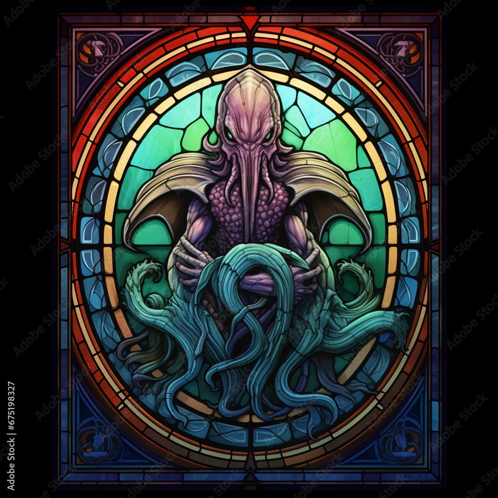 Cthulhu logo mode is a highly detailed painting Ai generated art Stock ...