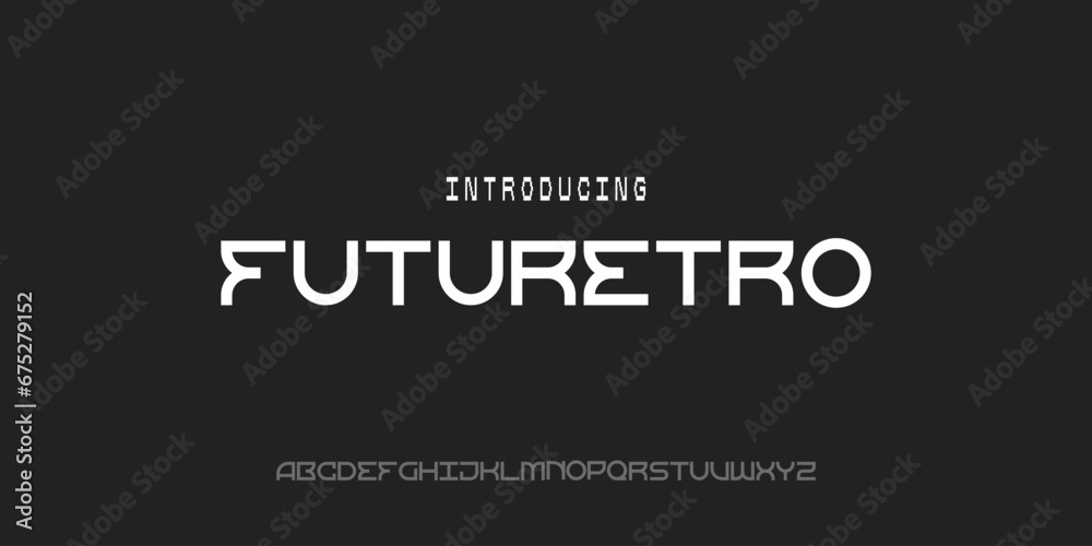 Simple futuristic alphabet typography font vector for logo and branding ...