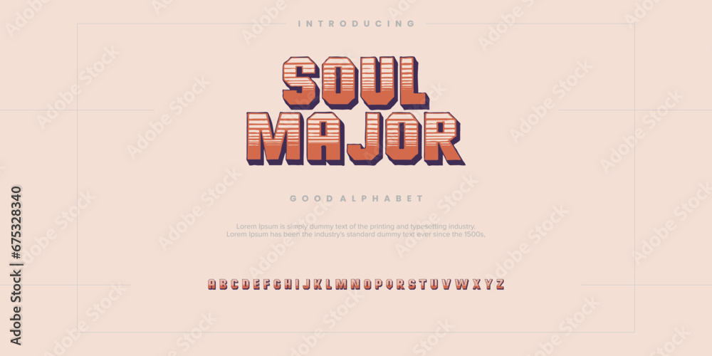 Soul Major futuristic minimalist display font design, alphabet ...