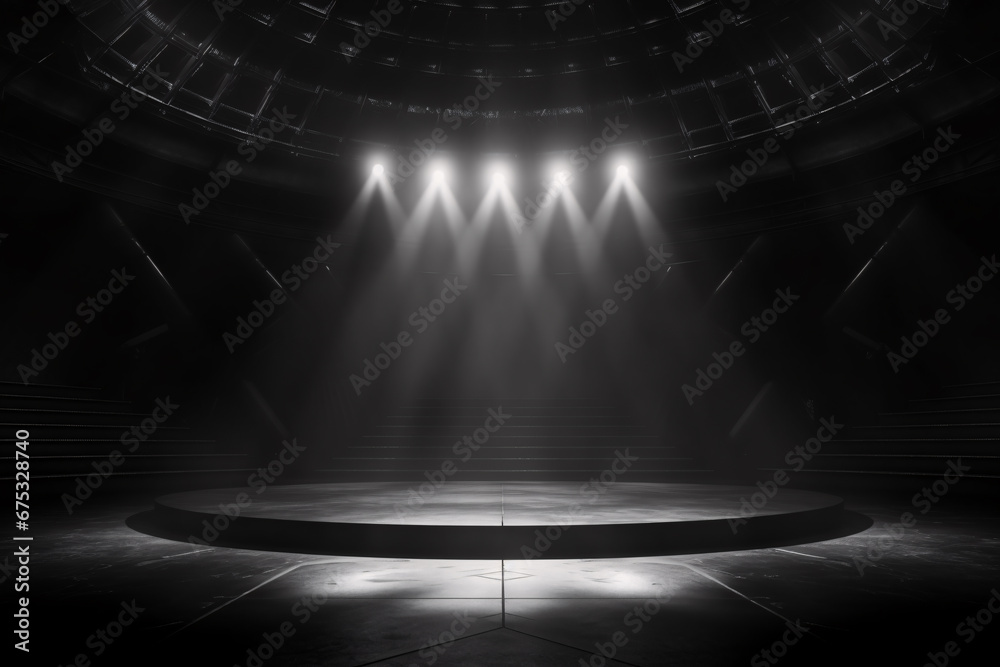 Artistic performances stage light background with spotlight illuminated ...