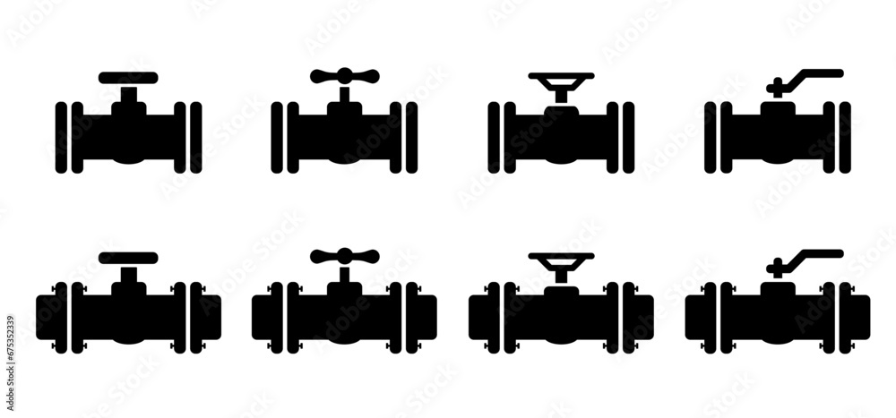 Water, oil or gas M3 pipeline with fittings and valves. Pipeline and ...