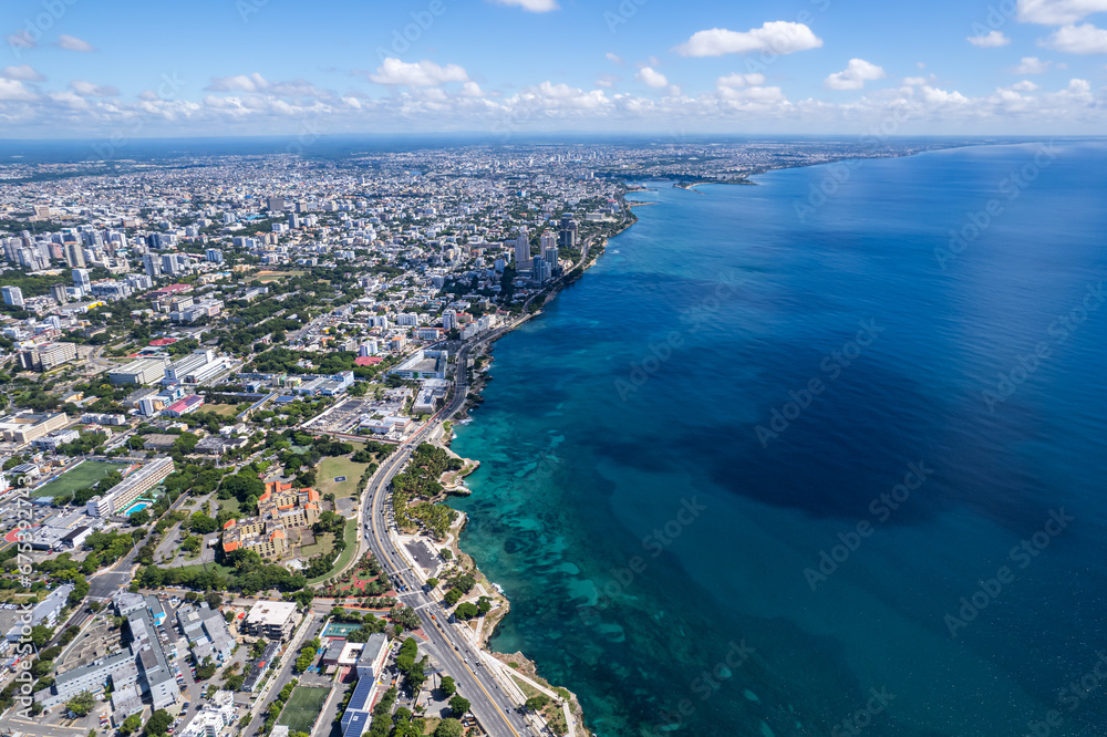 Beautiful aerial view of the city of Santo Domingo - Dominican Republic ...