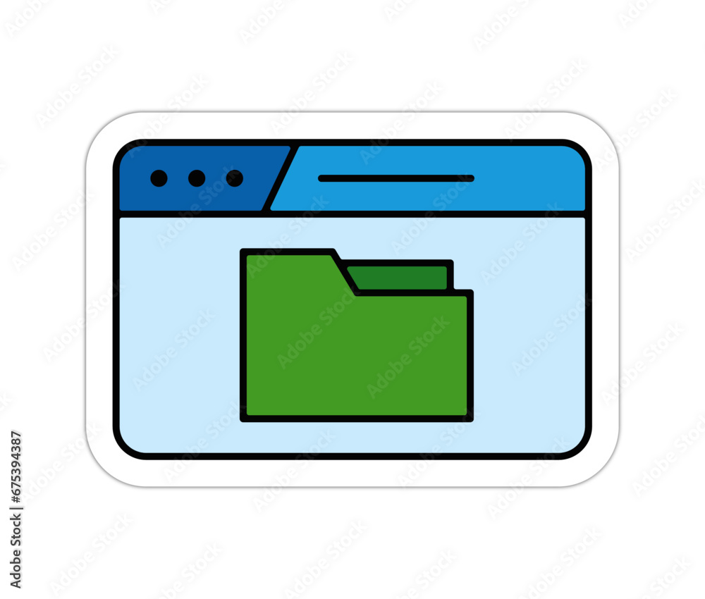 Icones pictogramme symbole Fenetre ordinateur interface dossier ranger ...