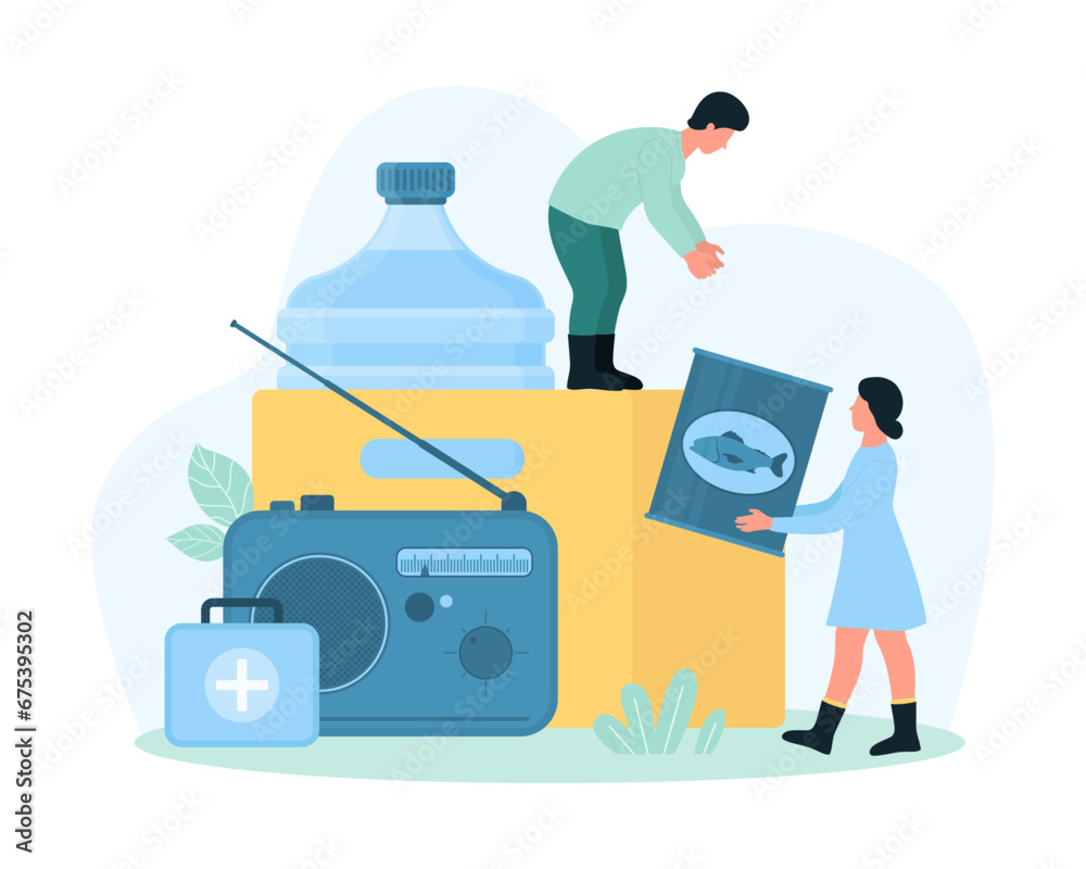 Vector de Stock Emergency survival kit for natural disasters and ...