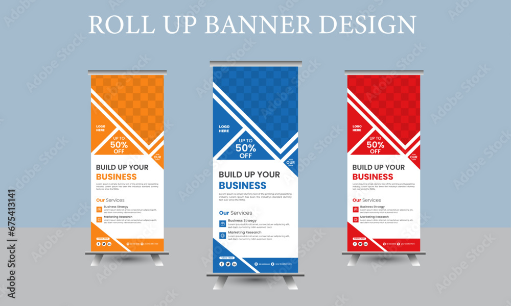 Modern standee roll up banner design Stock Vector | Adobe Stock