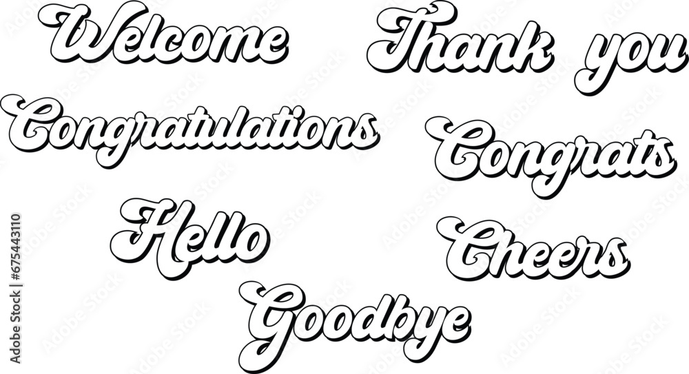 Collection of Handwritten Script Words for Various Occasions ...