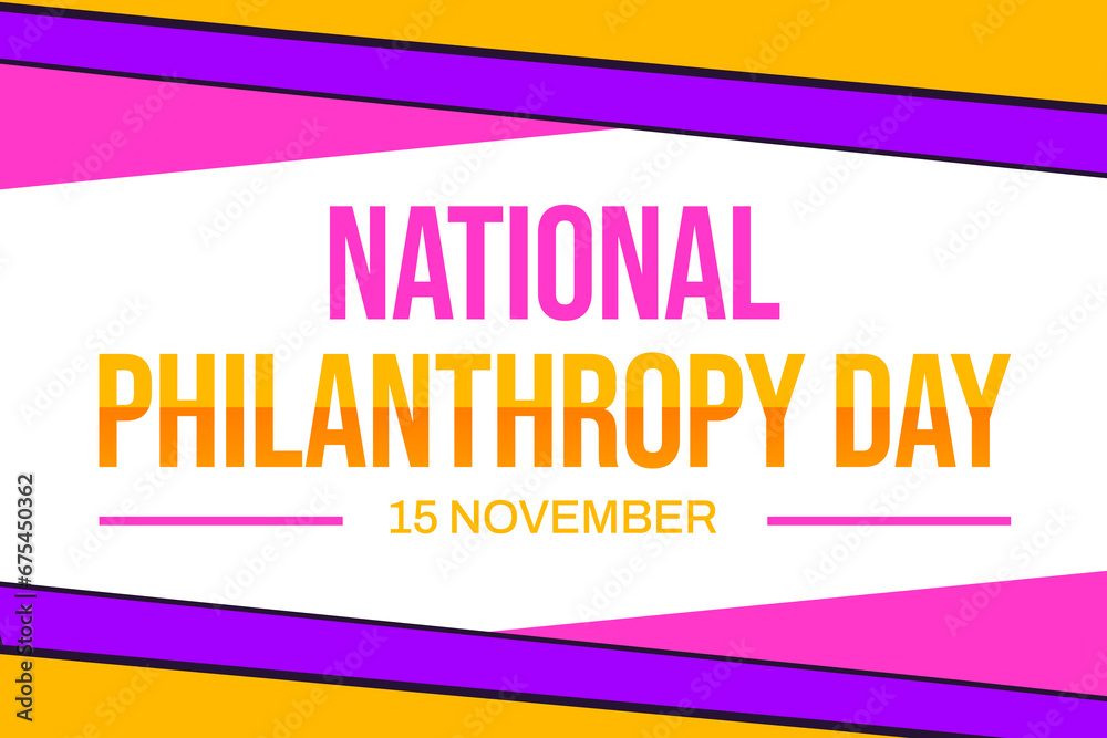 National Philanthropy day background with traditional border design ...