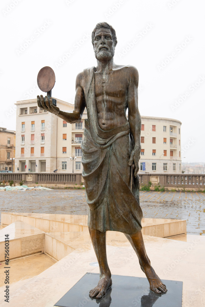 Public Statue of Scientist Archimedes Stock Photo | Adobe Stock
