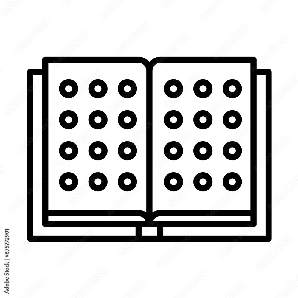 Braile text disability icon with black outline style. education, text ...