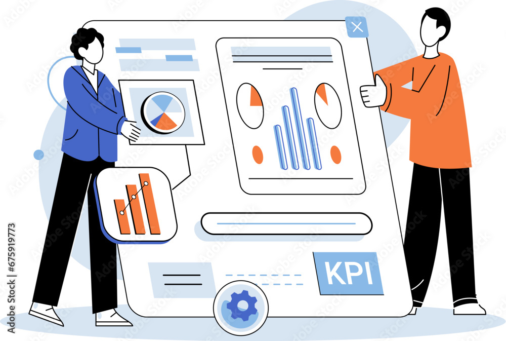 KPI key performance indicator. Vector illustration. Business success ...
