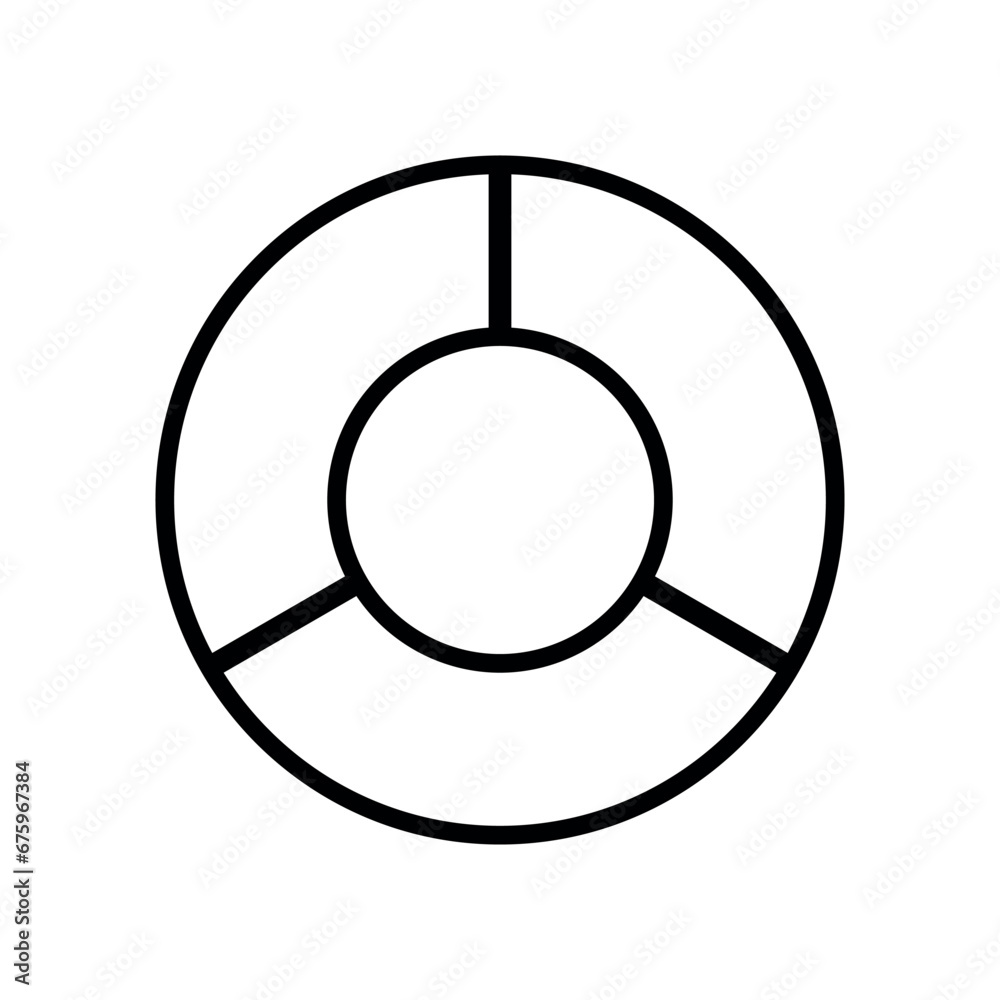 Fraction pie divided into one-third. Pie chart. Mathematics resources ...