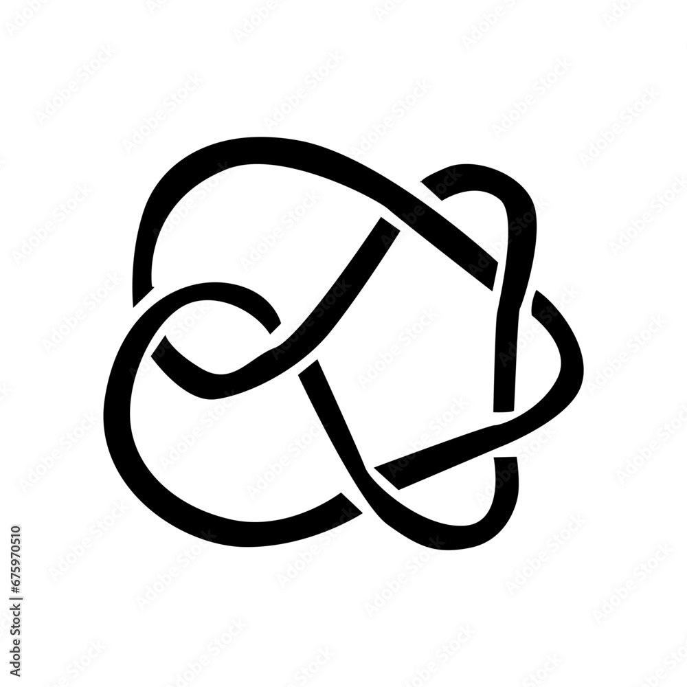 black knot. A black and white image of an infinity symbol conveys its ...