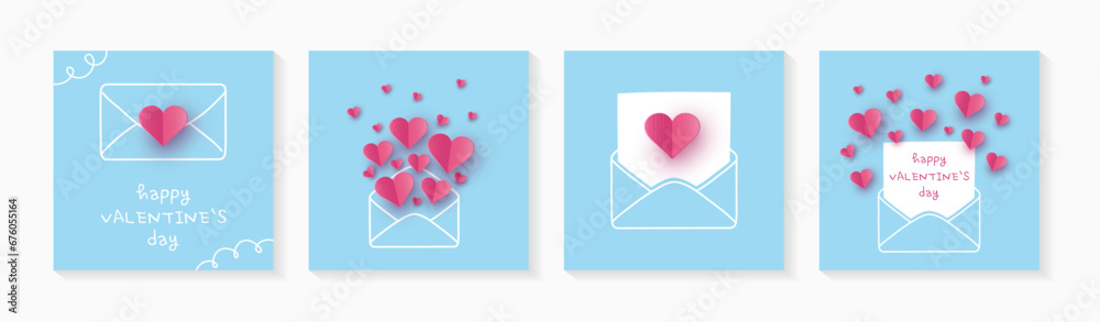 Vector de Stock Love concept for Valentine’s Day. Envelope with hearts ...