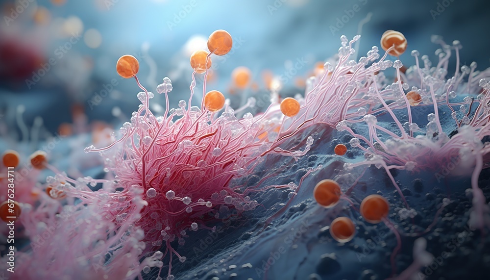 Microbacterias y organismos bacterianos. Fondo de biología y ciencia ...