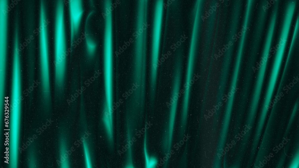 Emerald green gradient grainy background. Illuminated lines in green ...
