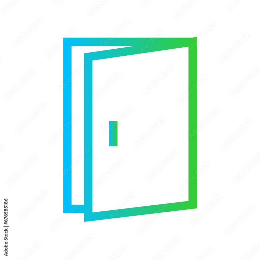Exit plan action plan icon with blue and green gradient outline style ...