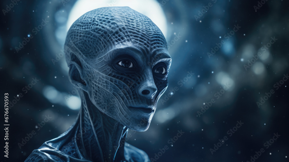 Alien creature has a message for humans. Grey kind humanoid from an ...